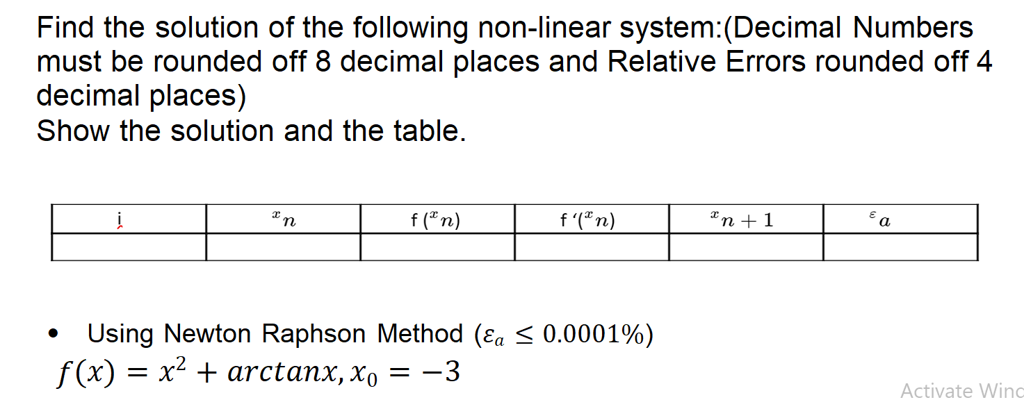 Solved Find the solution of the following non-linear | Chegg.com