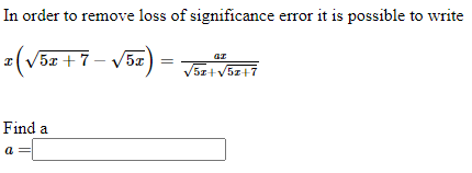 Solved In order to remove loss of significance error it is | Chegg.com