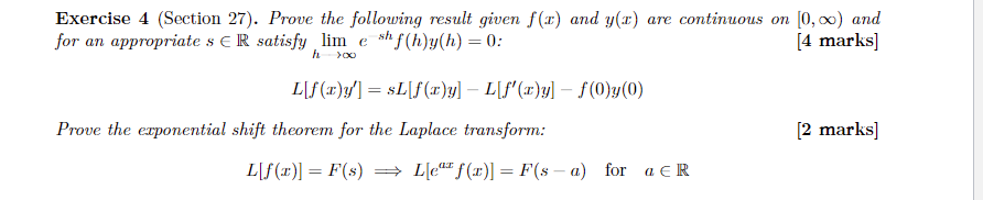Solved Exercise 4 (Section 27). Prove the following result | Chegg.com
