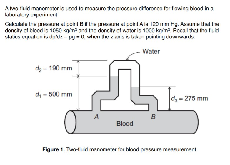 Solved A two-fluid manometer is used to measure the pressure | Chegg.com