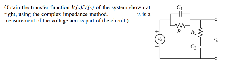 Solved Obtain the transfer function Vd(s)/Vt(s) of the | Chegg.com