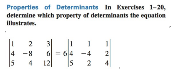 Solved Properties of Determinants In Exercises 1-20, | Chegg.com Solved Properties of Determinants In Exercises 1-20, | Chegg.com