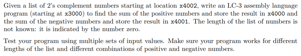 Given a list of 2's complement numbers starting at | Chegg.com