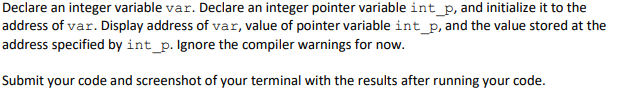 Solved Declare an integer variable var. Declare an integer | Chegg.com