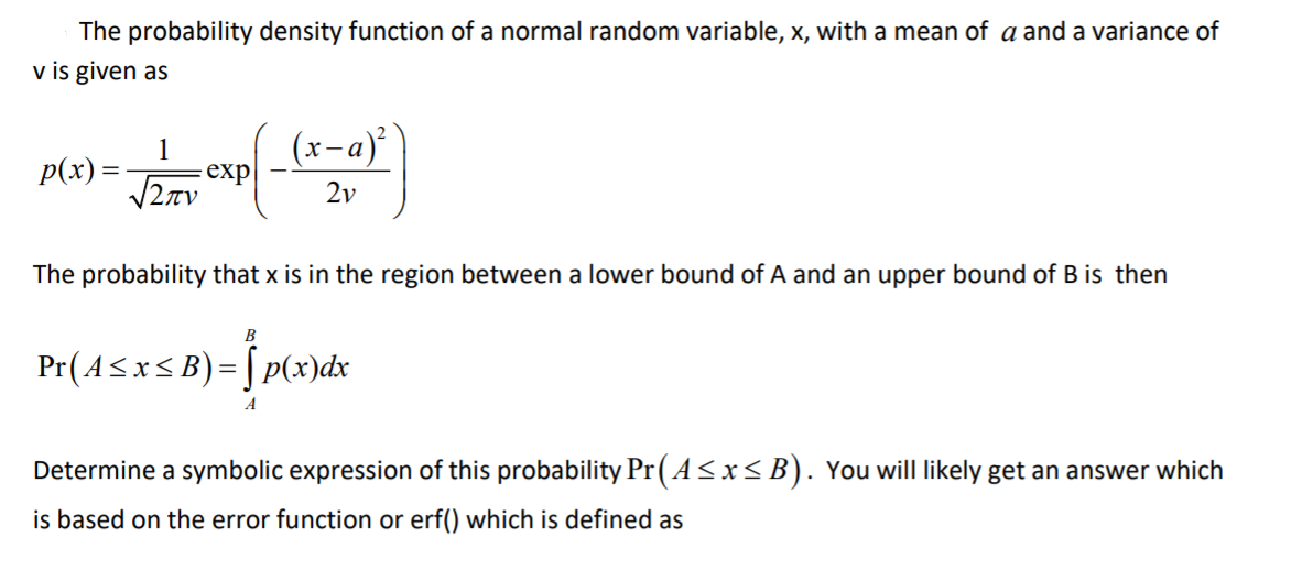 The probability density function of a normal random | Chegg.com