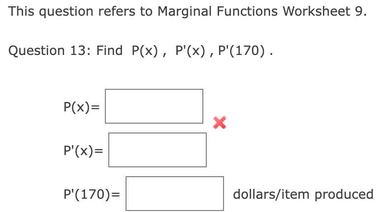 DˉThis question refers to Marginal Functions | Chegg.com