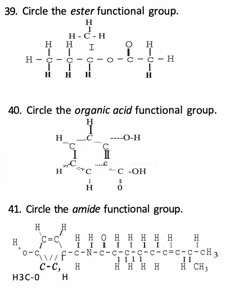 Solved Circle the ester functional group.Circle the organic | Chegg.com
