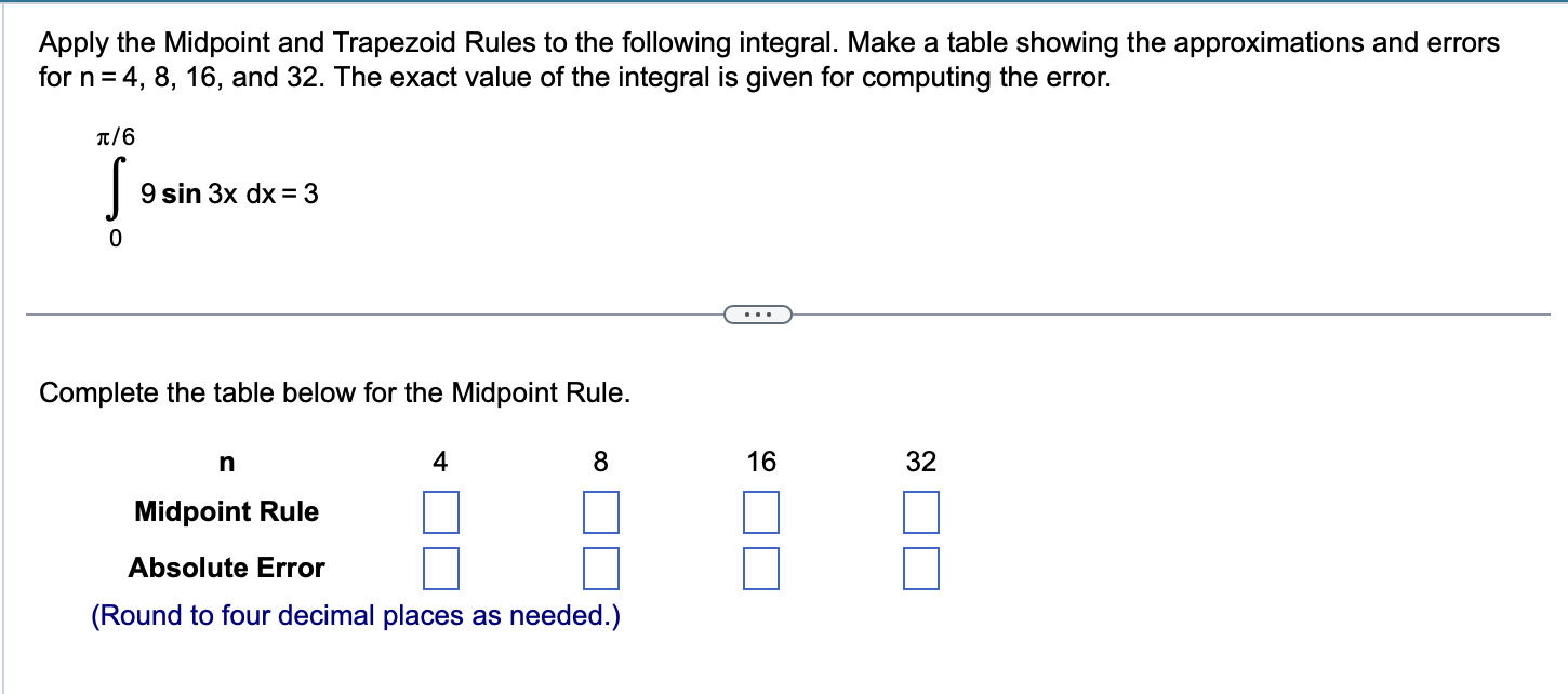 Solved Apply the Midpoint and Trapezoid Rules to the | Chegg.com