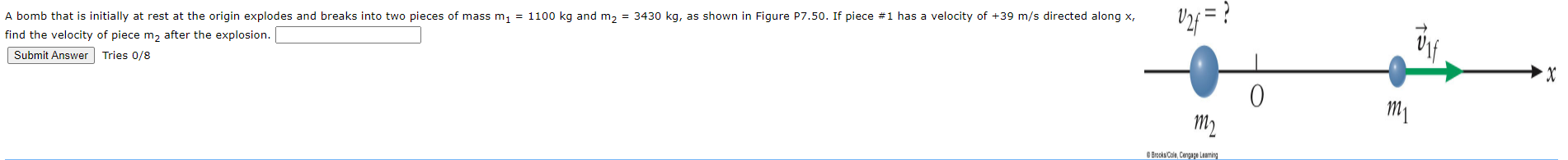Solved A bomb that is initially at rest at the origin | Chegg.com