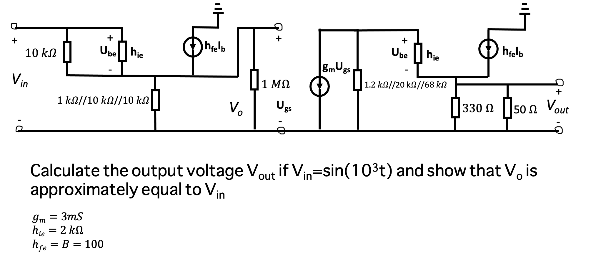 Solved Calculate the output voltage Vout if | Chegg.com