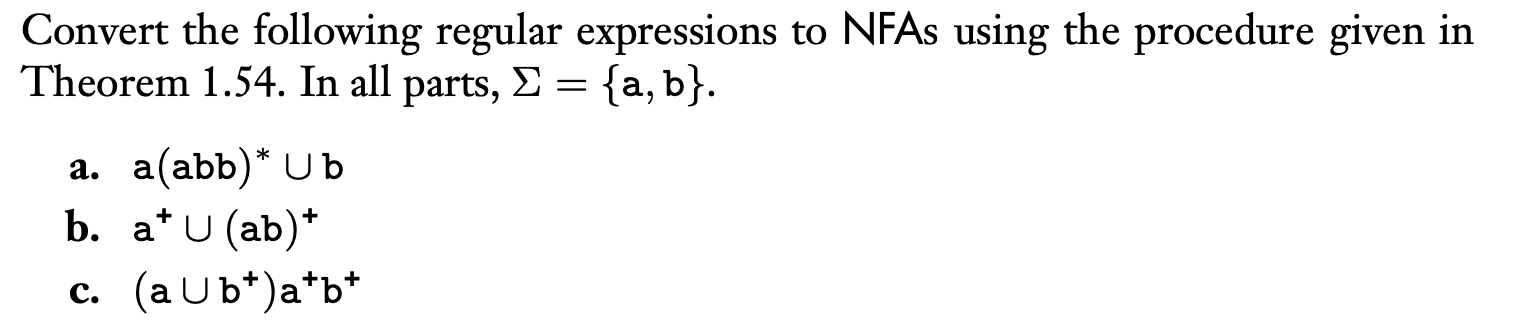 Solved Convert The Following Regular Expressions To Nfas