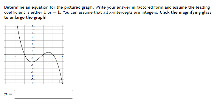 Solved Determine an equation for the pictured graph. Write | Chegg.com