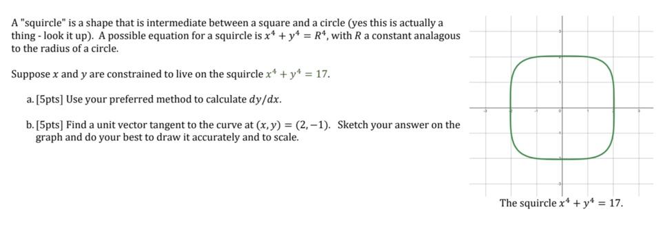 Solved Asquircle" is a shape that is intermediate between a | Chegg.com