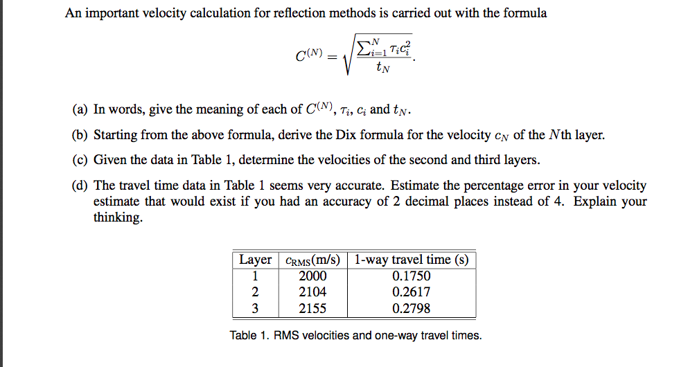 An important velocity calculation for reflection | Chegg.com