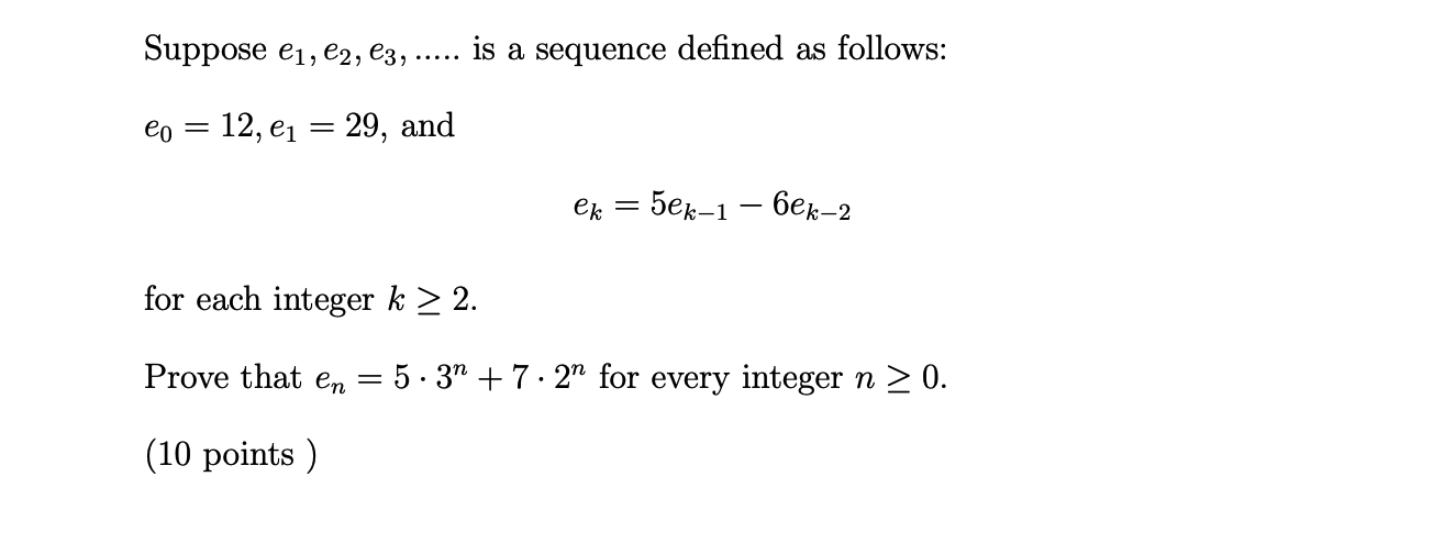 Solved Suppose ei, C2, C3, ..... is a sequence defined as | Chegg.com