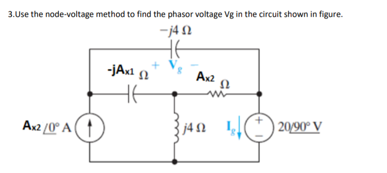 Solved 3.Use the node-voltage method to find the phasor | Chegg.com