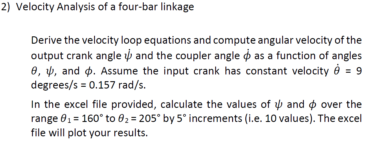 Figure 1 Four-bar front suspension linkageTable 1: | Chegg.com
