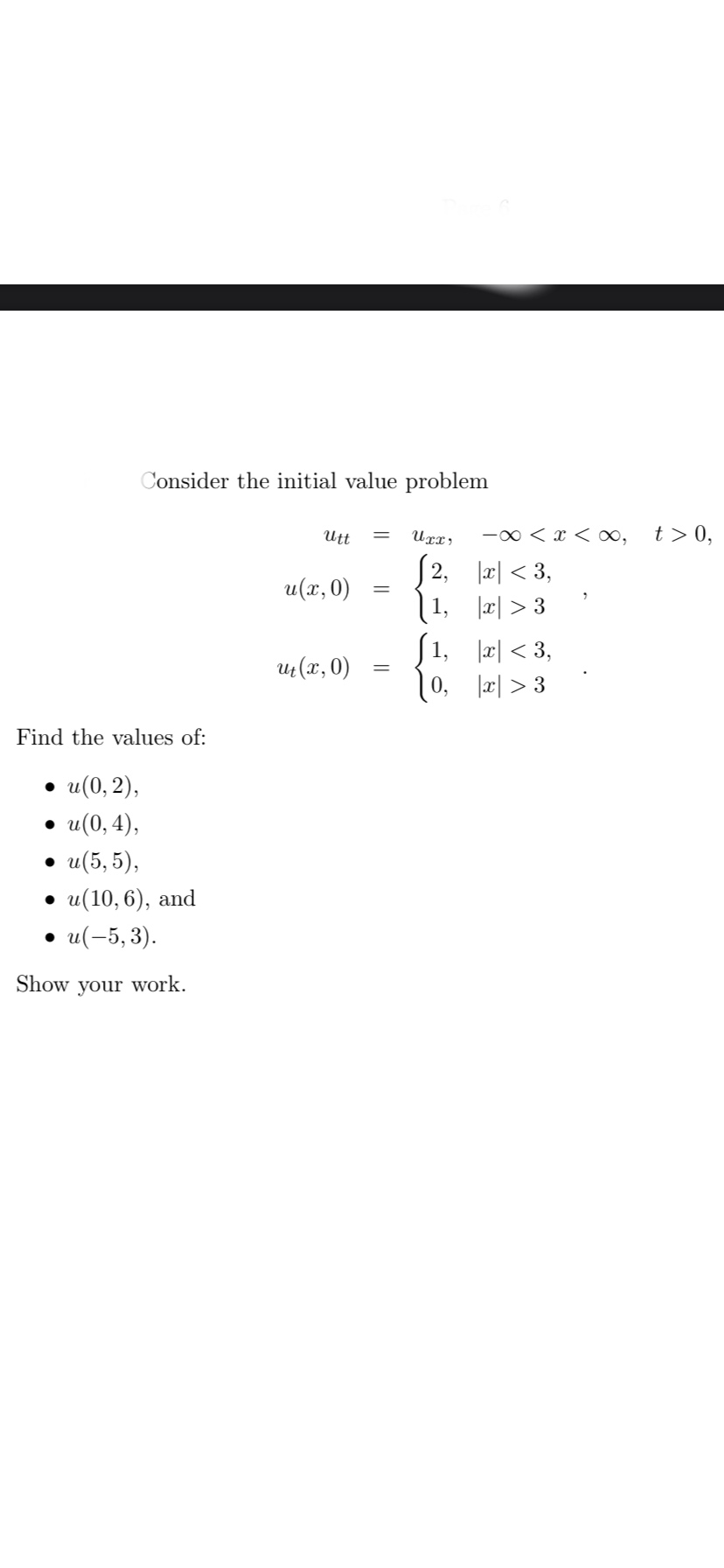 Solved Consider the initial value problem Utt t>0, = Uxx, -~ | Chegg.com
