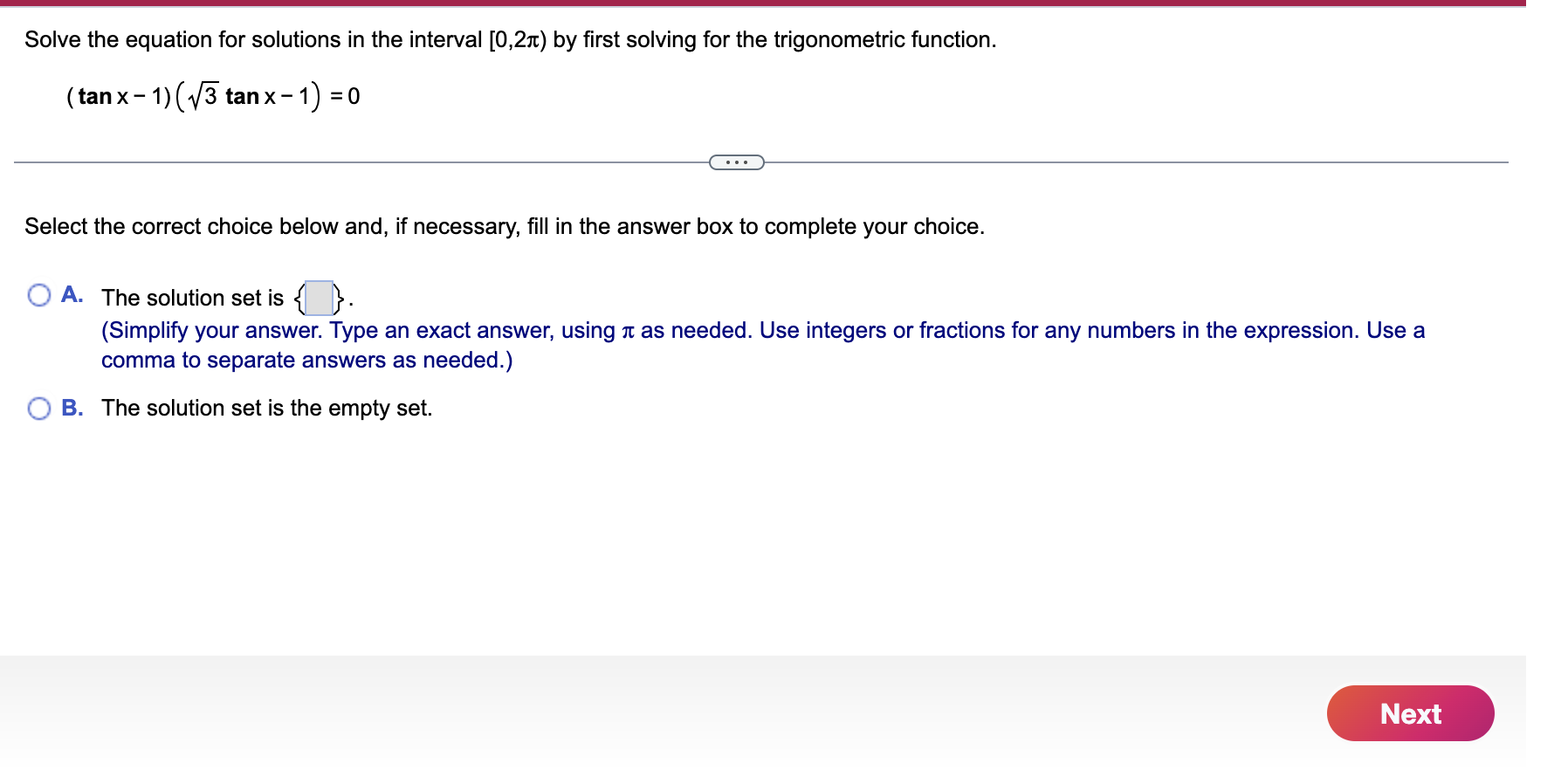 Solved Solve the equation for solutions in the interval | Chegg.com