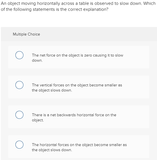 Solved An object moving horizontally across a table is | Chegg.com