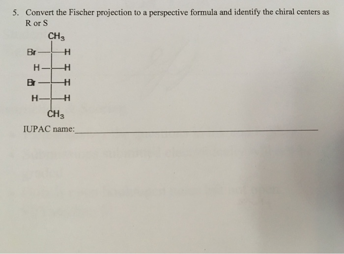 Solved Convert the Fischer projection to a perspective | Chegg.com