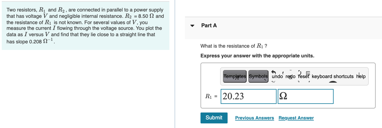 Solved Two resistors, R1 and R2 , are connected in parallel | Chegg.com