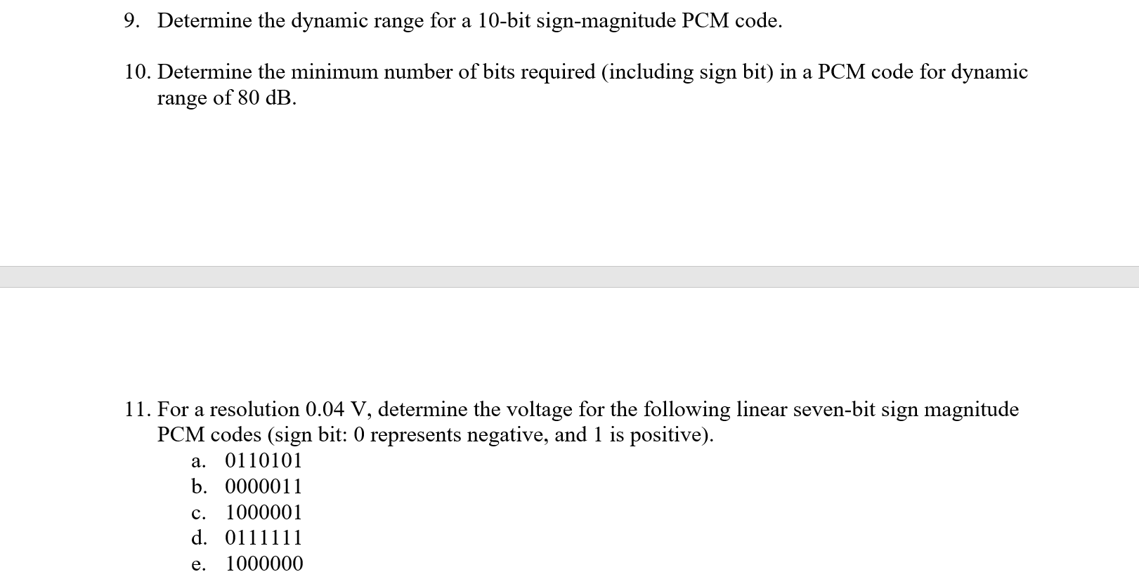 Solved 9 Determine The Dynamic Range For A 10 bit Sign 
