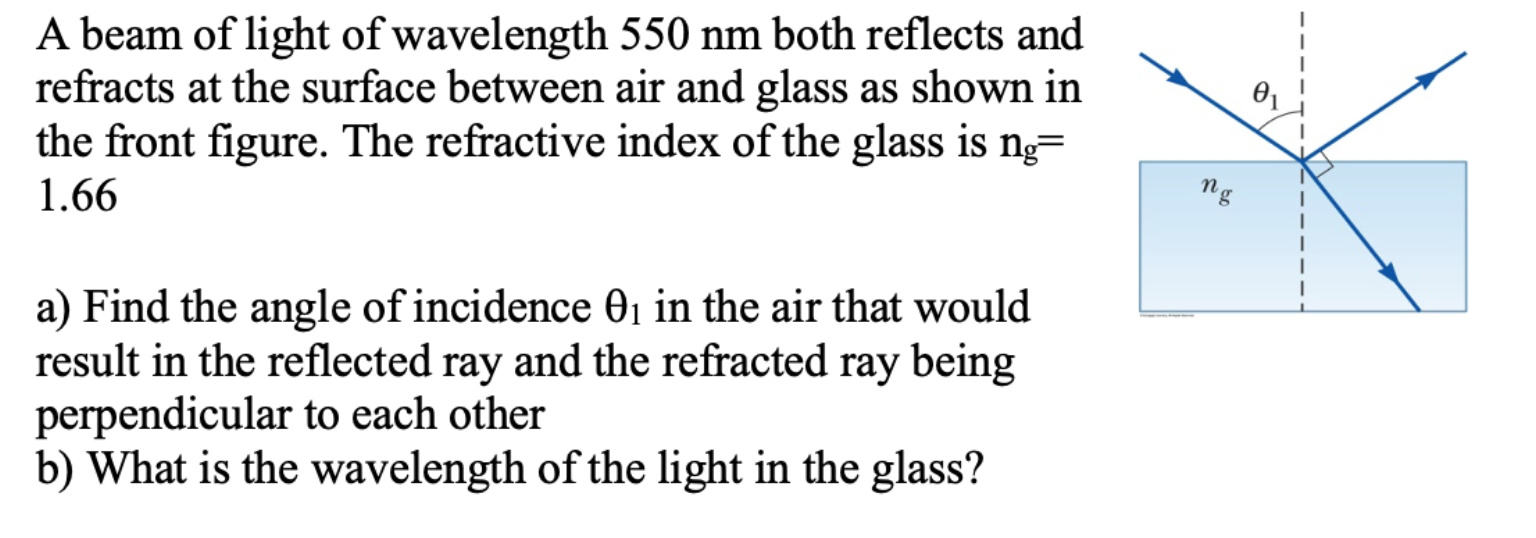 Solved A beam of light of wavelength 550 nm both reflects | Chegg.com
