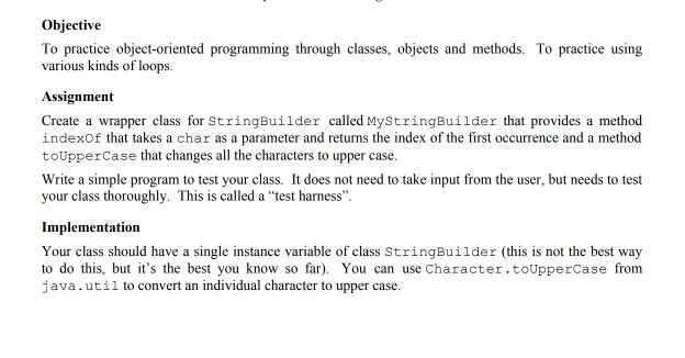 Solved Objective To practice object-oriented programming | Chegg.com