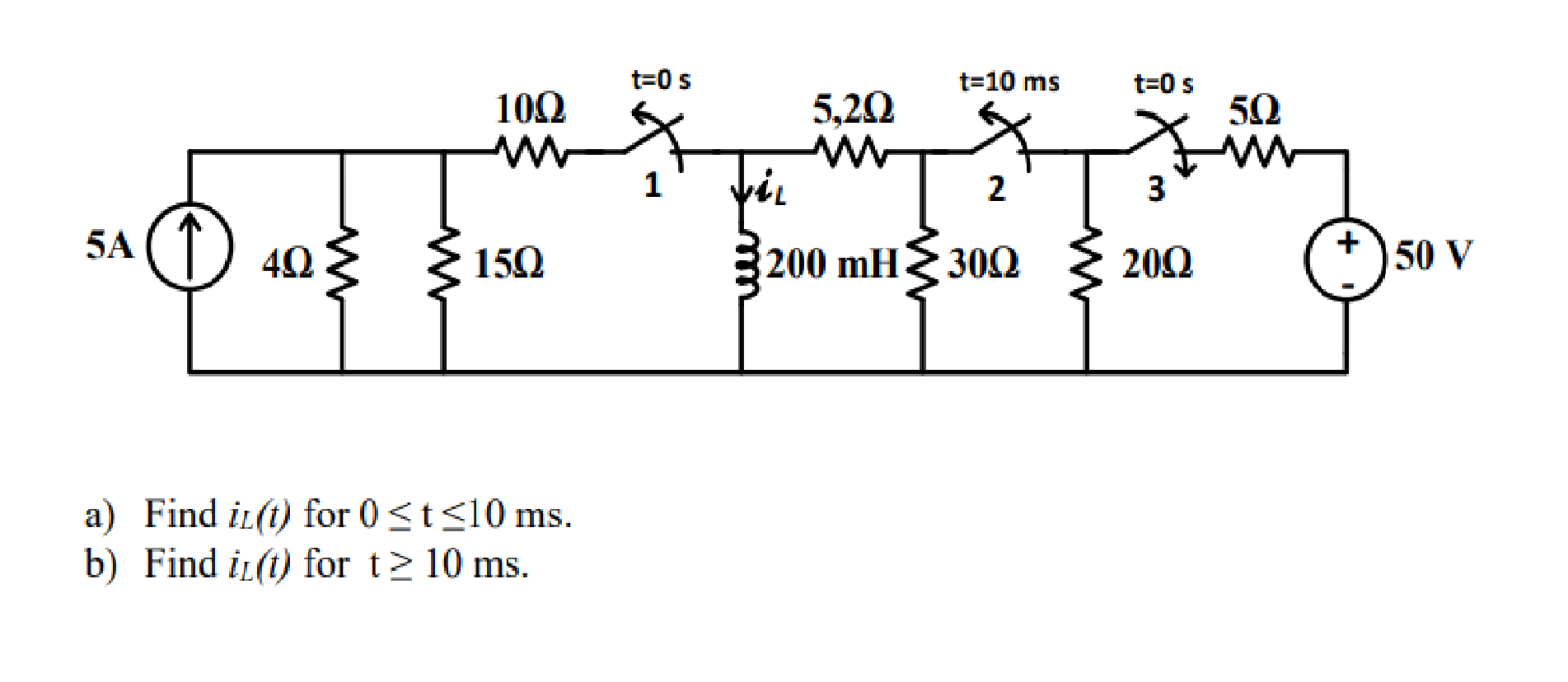 Solved Switch 1 and switch 2 in the circuit given below have | Chegg.com