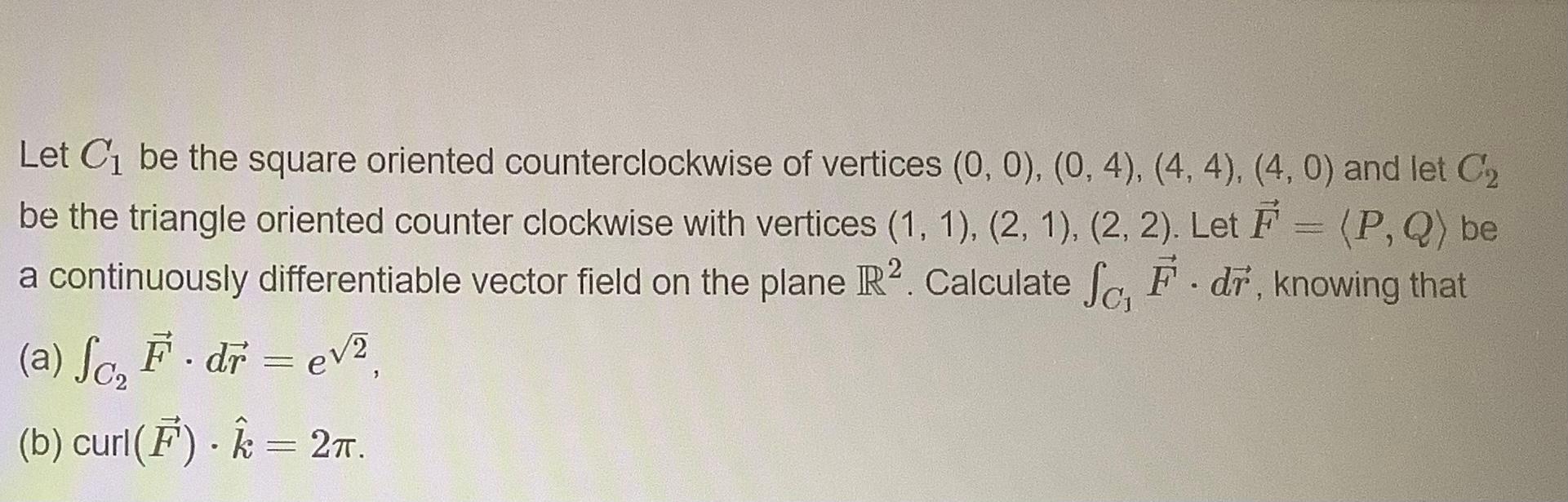 Solved Let C1 be the square oriented counterclockwise of | Chegg.com