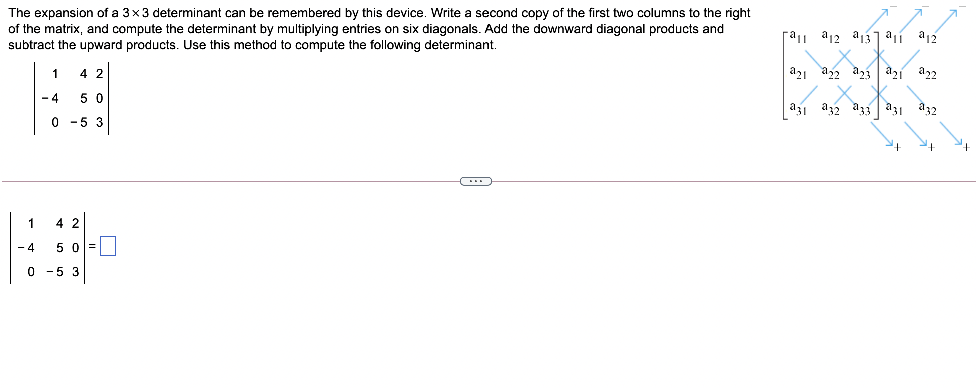 Solved Compute the determinant of the following matrix using | Chegg.com
