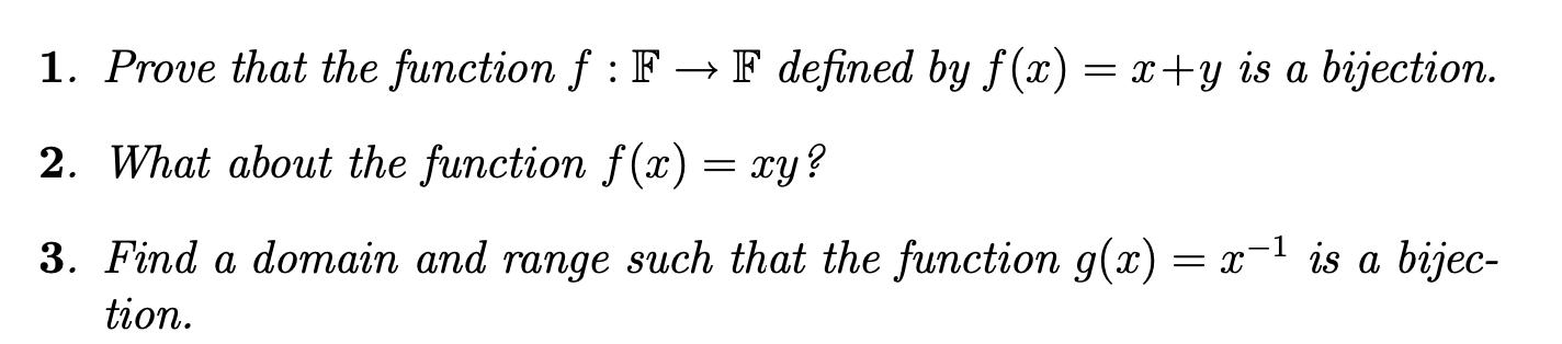 Solved Let F be a field and let y∈F.1. Prove that the | Chegg.com