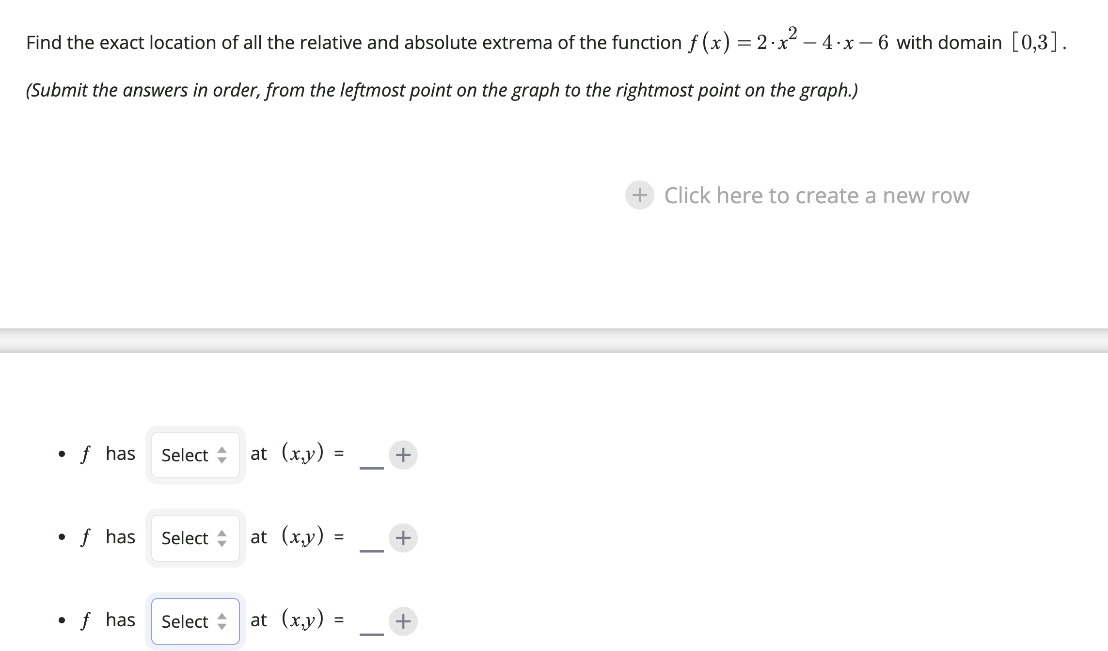 Solved Find the exact location of all the relative and | Chegg.com