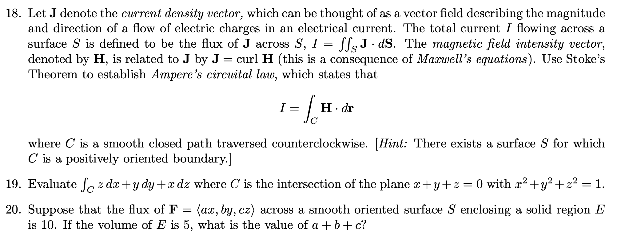 Solved 18. Let J denote the current density vector, which | Chegg.com