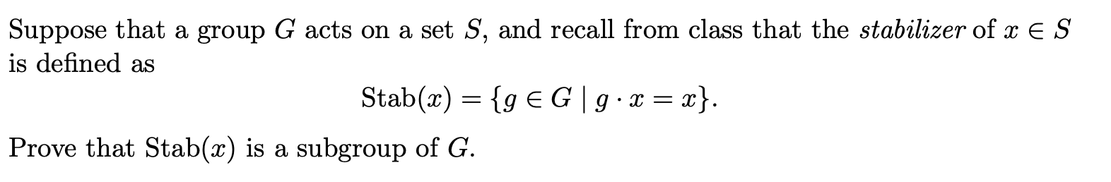 Solved Suppose that a group G acts on a set S, and recall | Chegg.com
