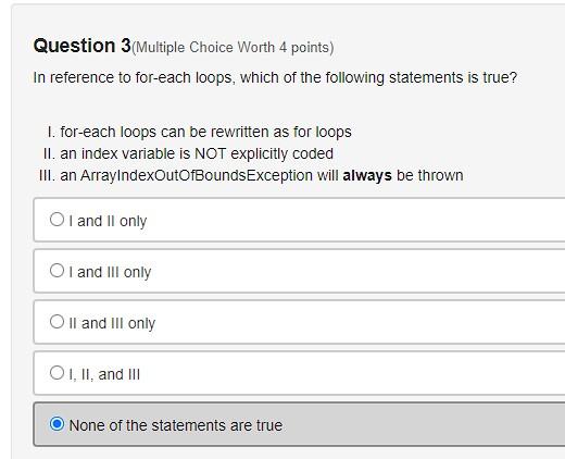 Solved Question 3 (Multiple Choice Worth 4 points) In | Chegg.com