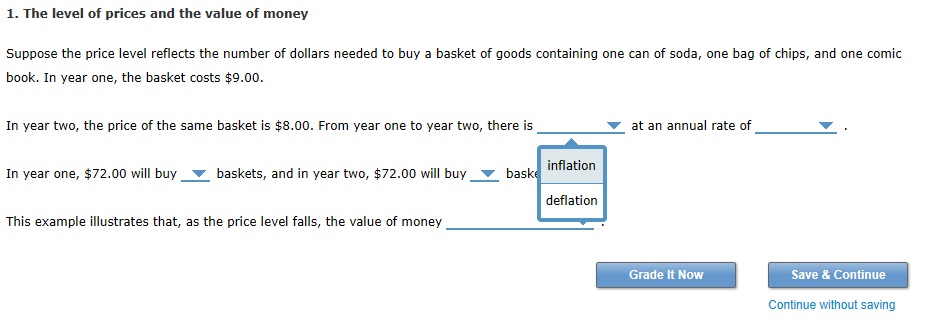 Solved 1. The level of prices and the value of money Suppose | Chegg.com