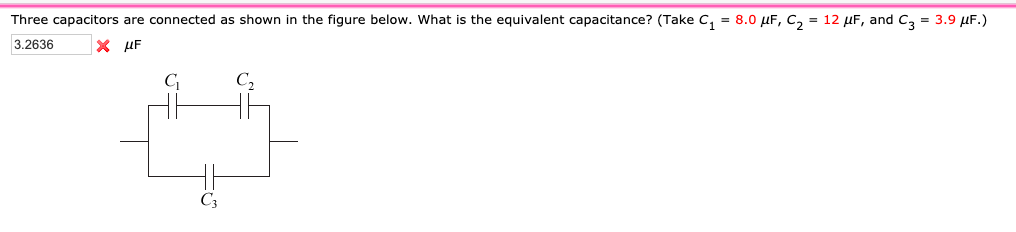 Solved Three capacitors are connected as shown in the figure | Chegg.com