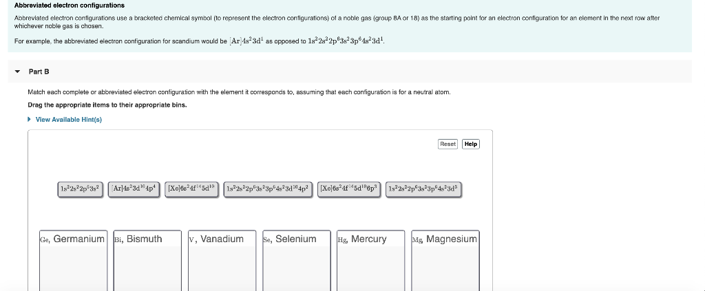 Solved Part A When writing a complete electron | Chegg.com