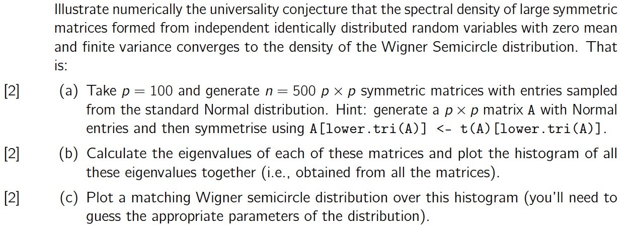 Solved [2] Illustrate numerically the universality | Chegg.com