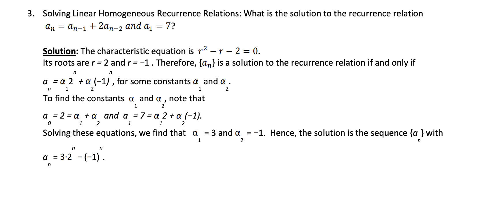 Solved What is r^2-r-2 = 0? Where does this equation even | Chegg.com