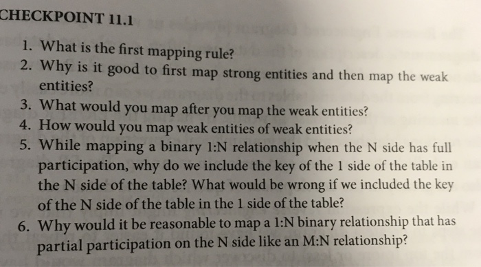 Solved CHECKPOINT I1.1 1. What is the first mapping rule? 2. | Chegg.com