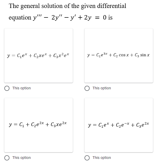Solved The general solution of the given differential | Chegg.com