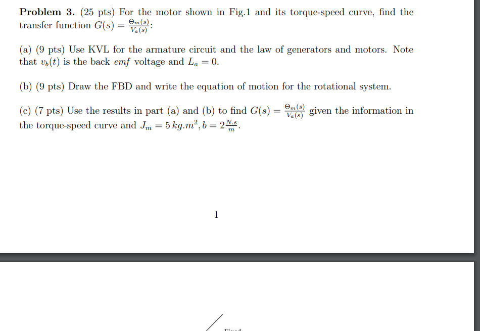 Problem 5. (20pts) The transfer function in an | Chegg.com
