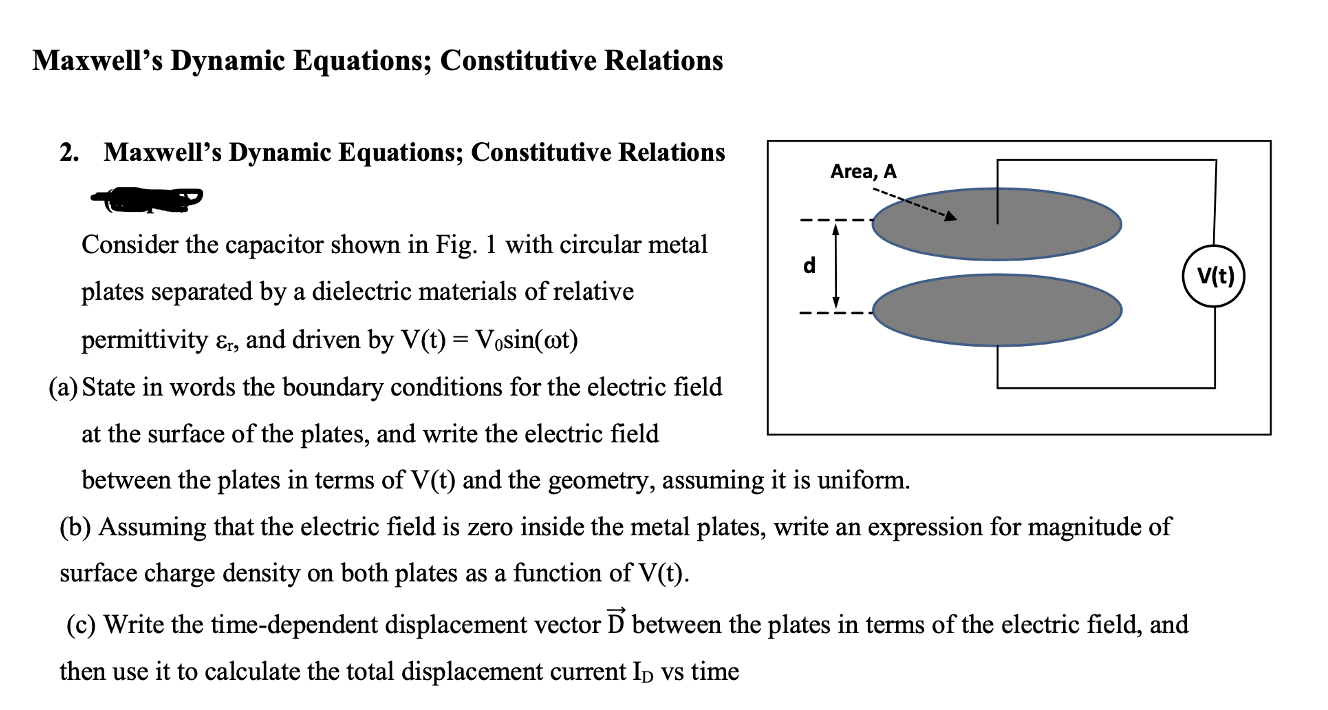 Solved Maxwell's Dynamic Equations; Constitutive Relations | Chegg.com