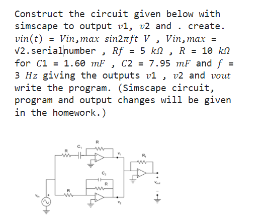 Solved Construct the circuit given below with simscape to | Chegg.com