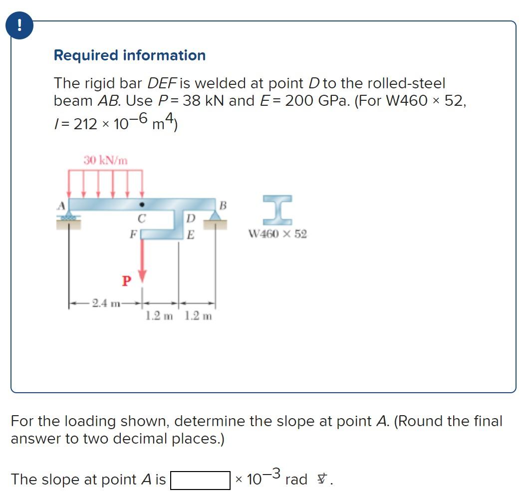 Solved Required information The rigid bar DEF is welded at | Chegg.com