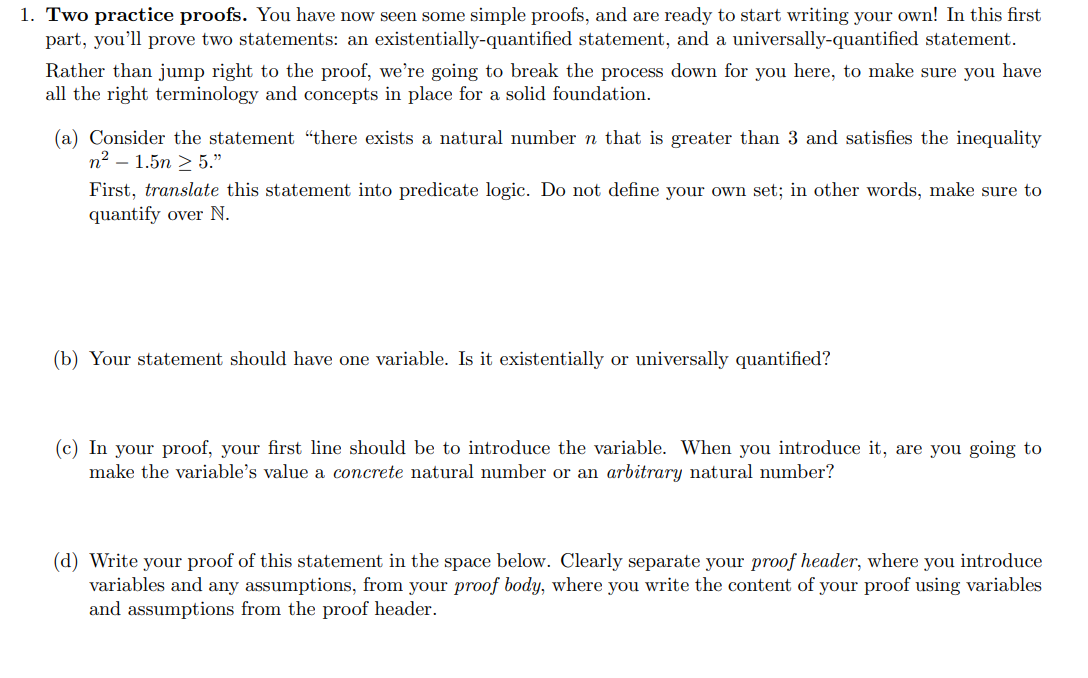 Solved 1. Two practice proofs. You have now seen some simple | Chegg.com