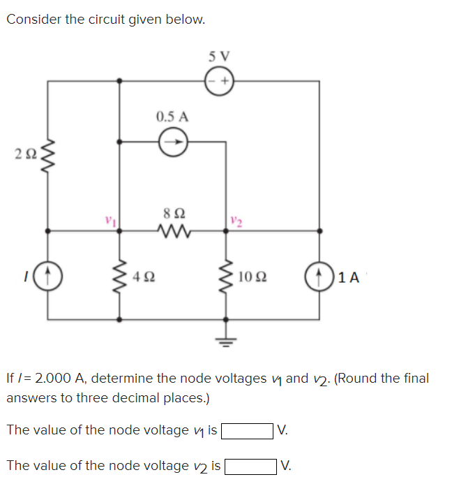 Solved Consider the circuit given below.If I=2.000A, | Chegg.com